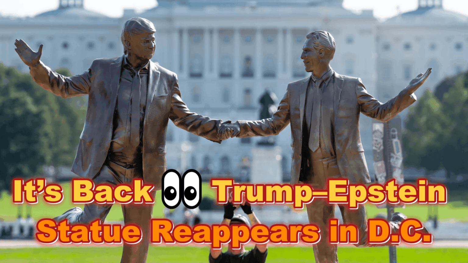Controversial Trump Epstein Statue Reappears in D.C. - Lithium Ion ...